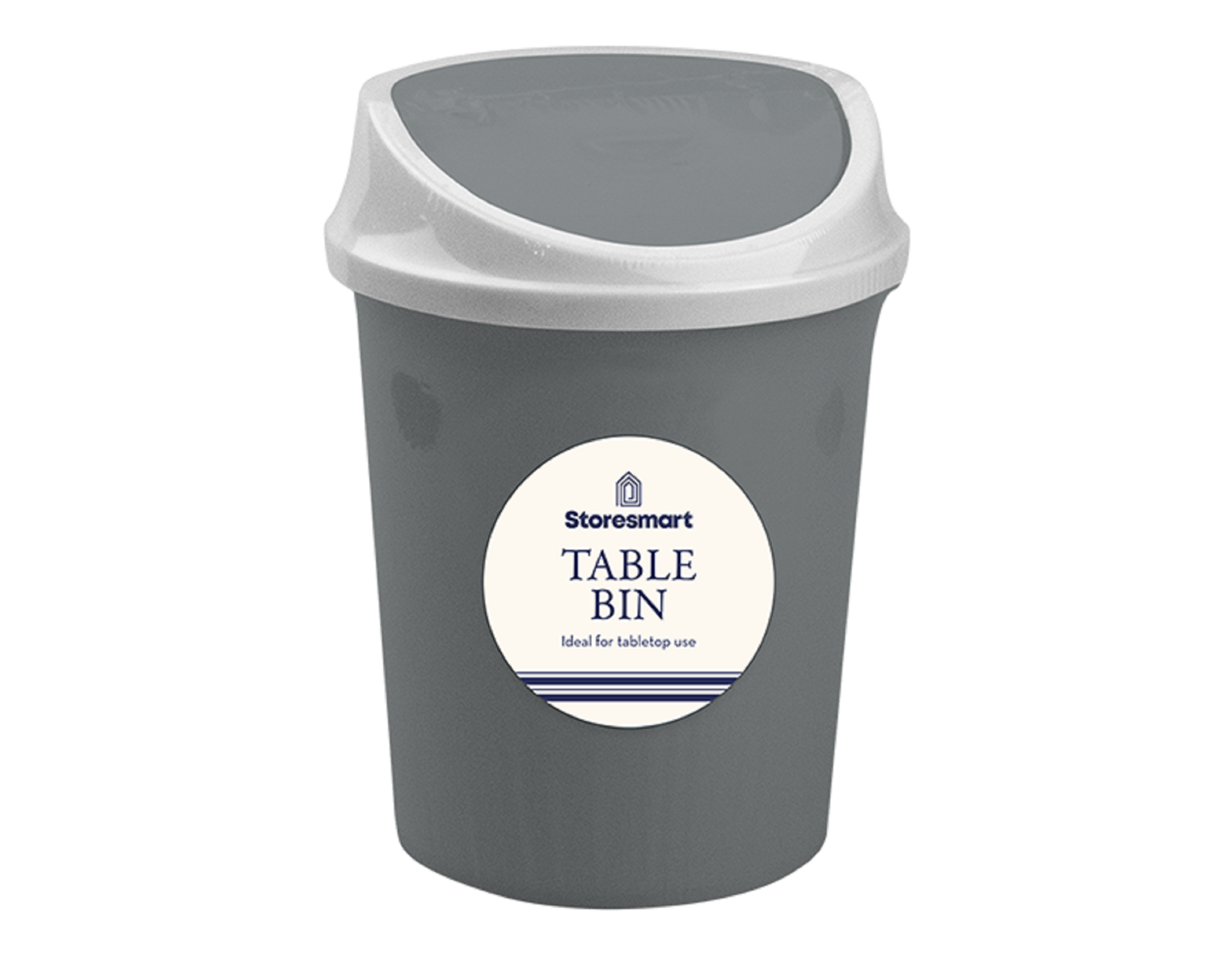 Table Bin Desktop Grey White Swivel Top Plastic Removable Desk Bedroom ...