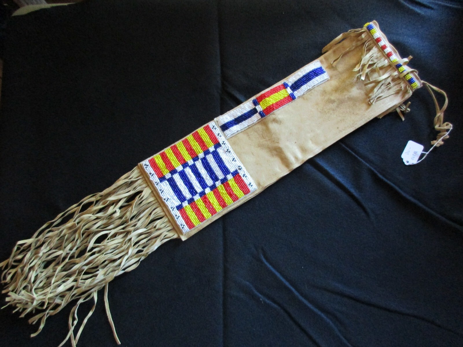 X-LG NATIVE AMERICAN BEADED PIPE BAG, 2 SIDED BEADED CHANUPA BAG, DU ...