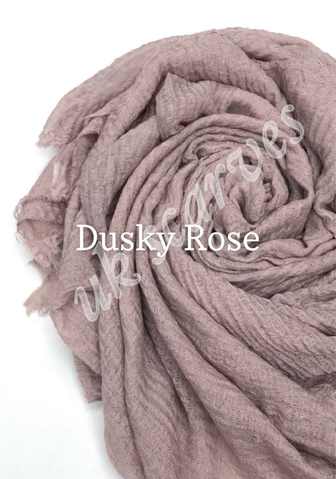 New Crimp Crinkle Frayed Edges Maxi Scarf Hijab Crimped Scarves Habiba ...