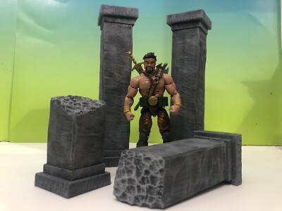 1:12 Scale Square Stone Gray Pillar Prop Pack Ruin Action Figure ...