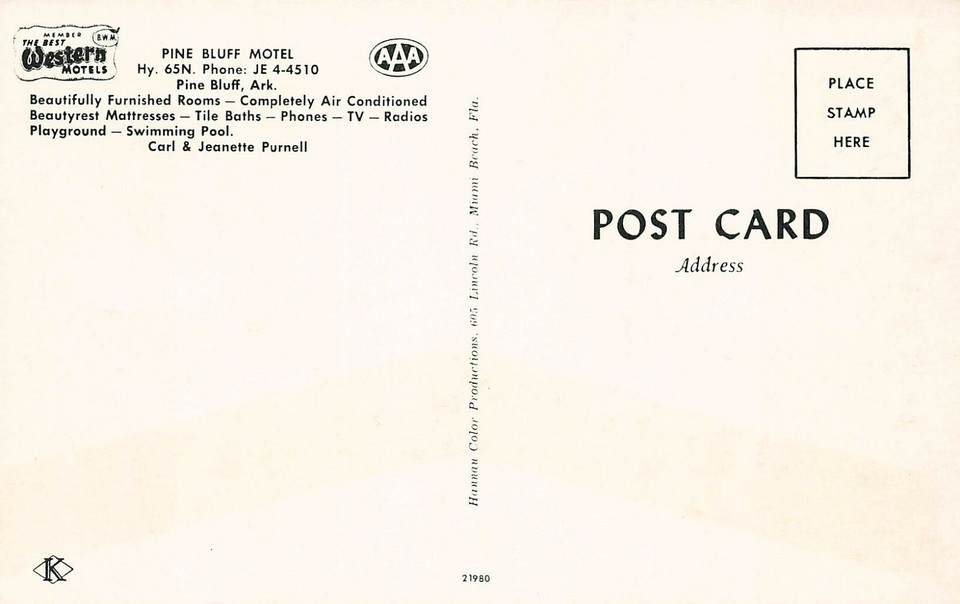 1956 Dodge Coronet Pine Bluff AK Arkansas Motel Roadside Hwy 65 Vtg ...