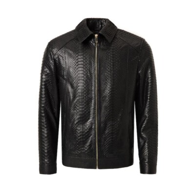 Men's Black Python Leather Exotic Snake Skin Luxury Bespoke Jacket | eBay