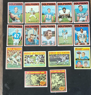 1972 TOPPS MIAMI DOLPHINS TEAM SET LOT OF 16 GRIESE - WARFIELD - NM OR ...