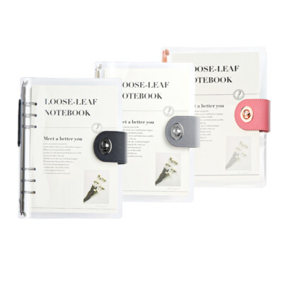 Clear A5 Refillable Notebook Binder with 90 Sheet Lined Paper Lock ...