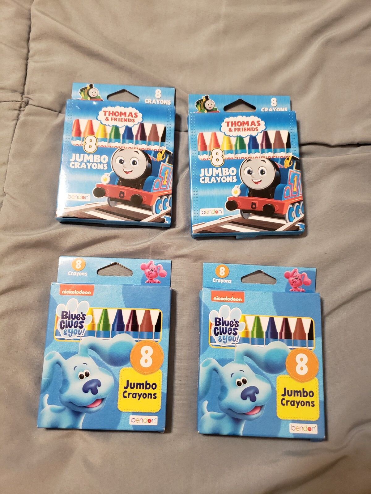 Lot of 4 Packs Benon Jumbo Blue`s Clues & Thomas & Friends Crayons NIB ...