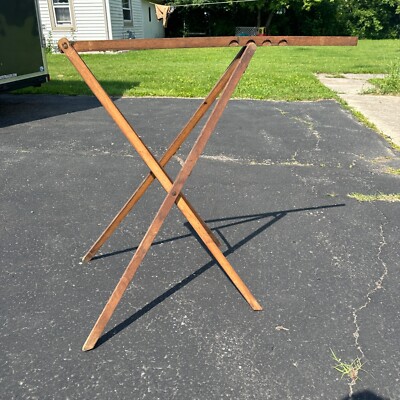 PRIMITIVE Wooden Drying RACK Folding Wallpaper Stand Herbs Towels ...