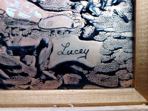 LISTED FRENCH JEAN LUCEY Sd ORIGINAL ENAMEL on COPPER NUDE from BEHIND ...