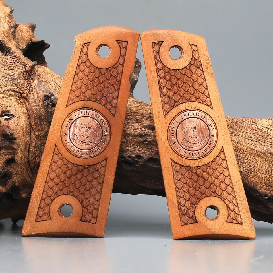 Colt 1911 Grips Full Size Turkish Walnut Wood Hand Pistol Set Nice ...