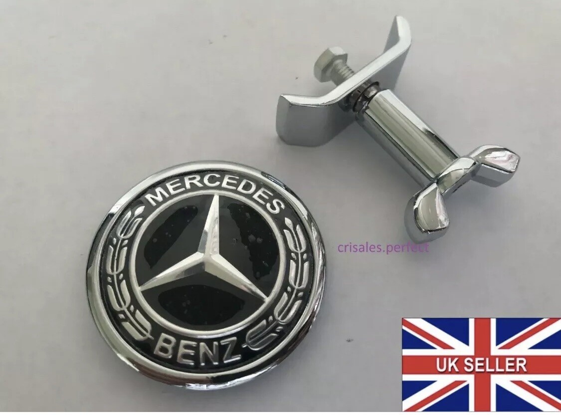 New Mercedes Benz Bonnet Badge Hood Emblem Sticker C S E Class 44mm ...