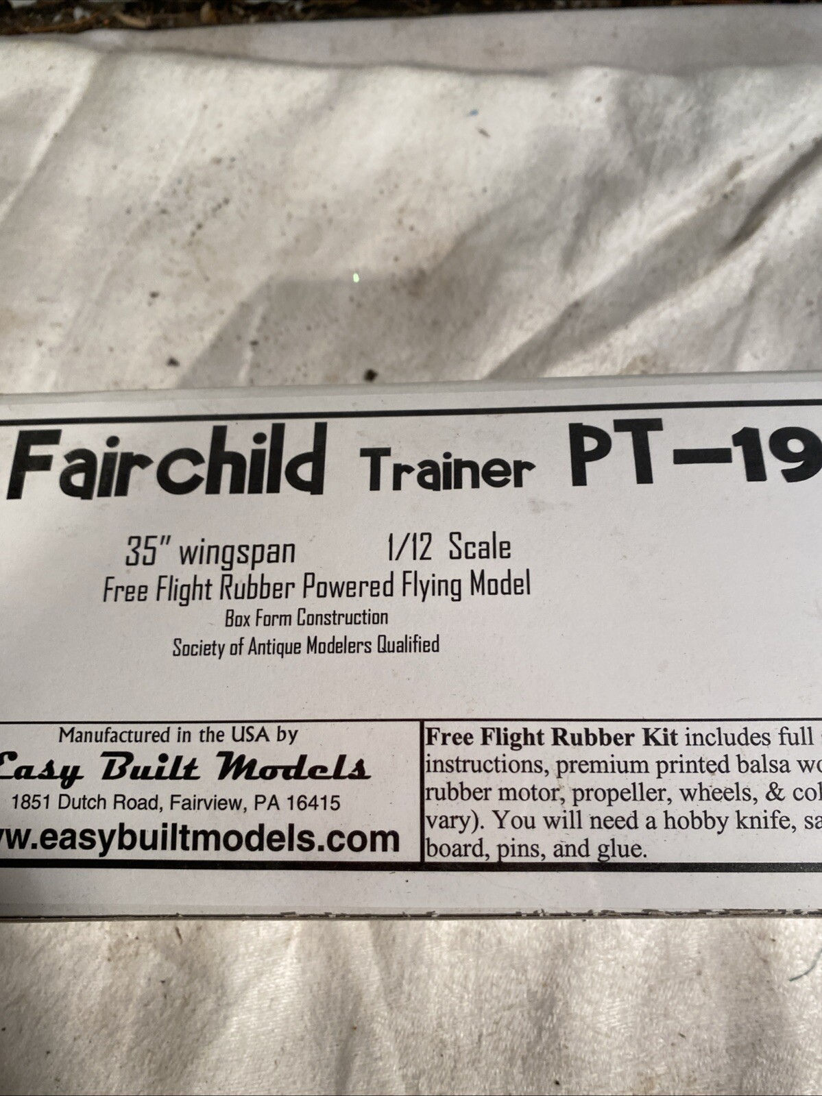 Vintage Easy Built Models Fairchild Trainer PT-19 Balsa Wood Sealed | eBay