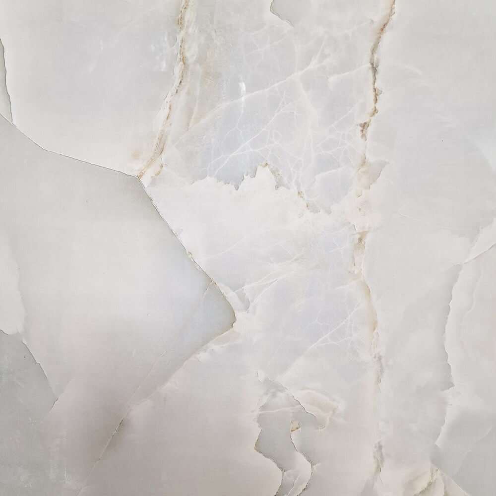 White Onyx Marble Effect Rectified Porcelain 60x60cm Wall & Floor Tiles ...