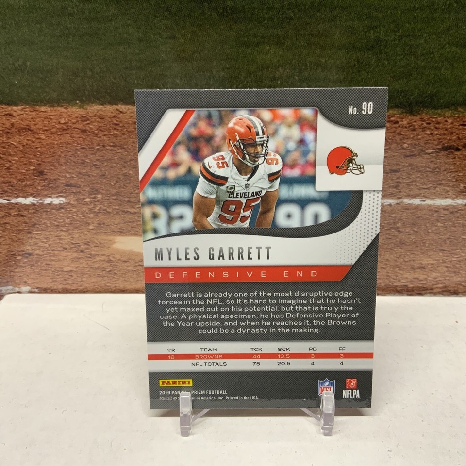 2019 Panini Prizm Football Myles Garrett Base Card #90 Cleveland Browns ...