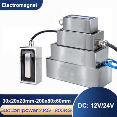 DC 12V/24V Rectangular Electromagnet Lifting Holding Magnet Solenoid ...