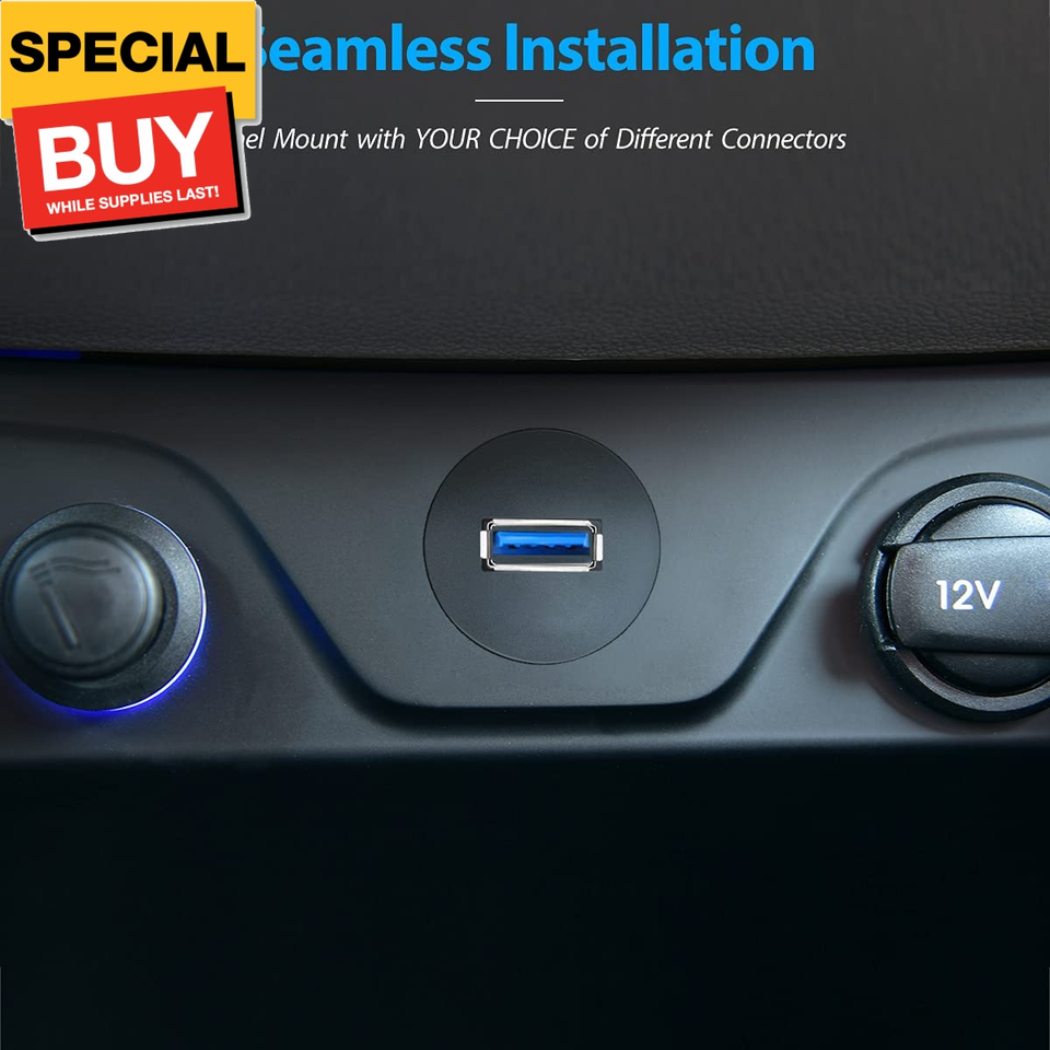 Small USB 3.0 Male to Female AUX Flush Panel Mount Extension Cable for ...