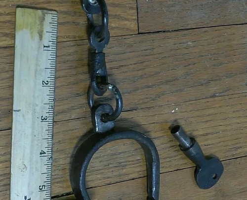 Victorian Style Iron Military/Prison/Police Handcuffs with screw key ...
