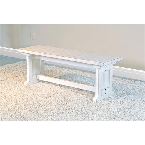 Sunny Designs Bayside 48" Farmhouse Mahogany Wood Side Bench in Marble ...