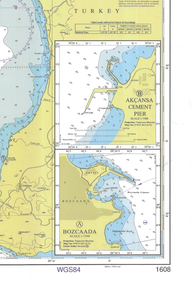 Admiralty 1608 Aegean Sea Approaches Canakkale Bogazi Map Chart Marine ...