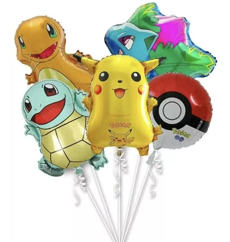 Pikachu Balloons 5pc Set Kids Birthday Party Balloon Decoration Pok mon ...