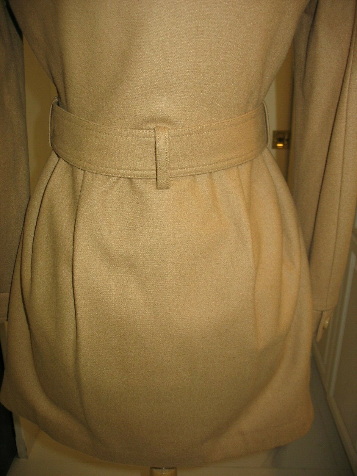 CAMEL COLOR MILITARY-INSPIRED BELTED WOOL-BLEND COAT … - Gem