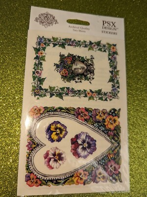 PSX Designs Stickers Pansy Frames Borders 2 sheets new in pack | eBay