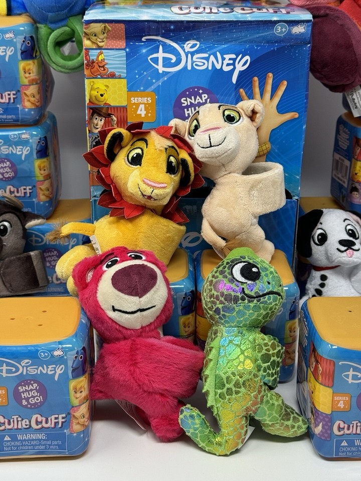 DISNEY CUTIE CUFF SERIES 4 Complete Set of 12 Plush Snap Bracelets NEW ...
