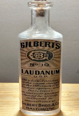 Vintage Medicine Hand Crafted Bottle, Gilbert Bros Laudanum with Opium ...