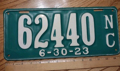 1923 North Carolina License Tag VTG ORIGINAL NC Heavy Metal City Tag ...