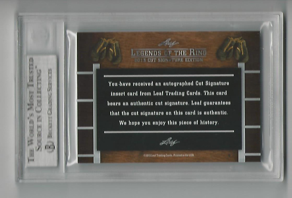 Ray Lunny 2013 Leaf Legends of the Ring Cut Signature Autograph Card ...