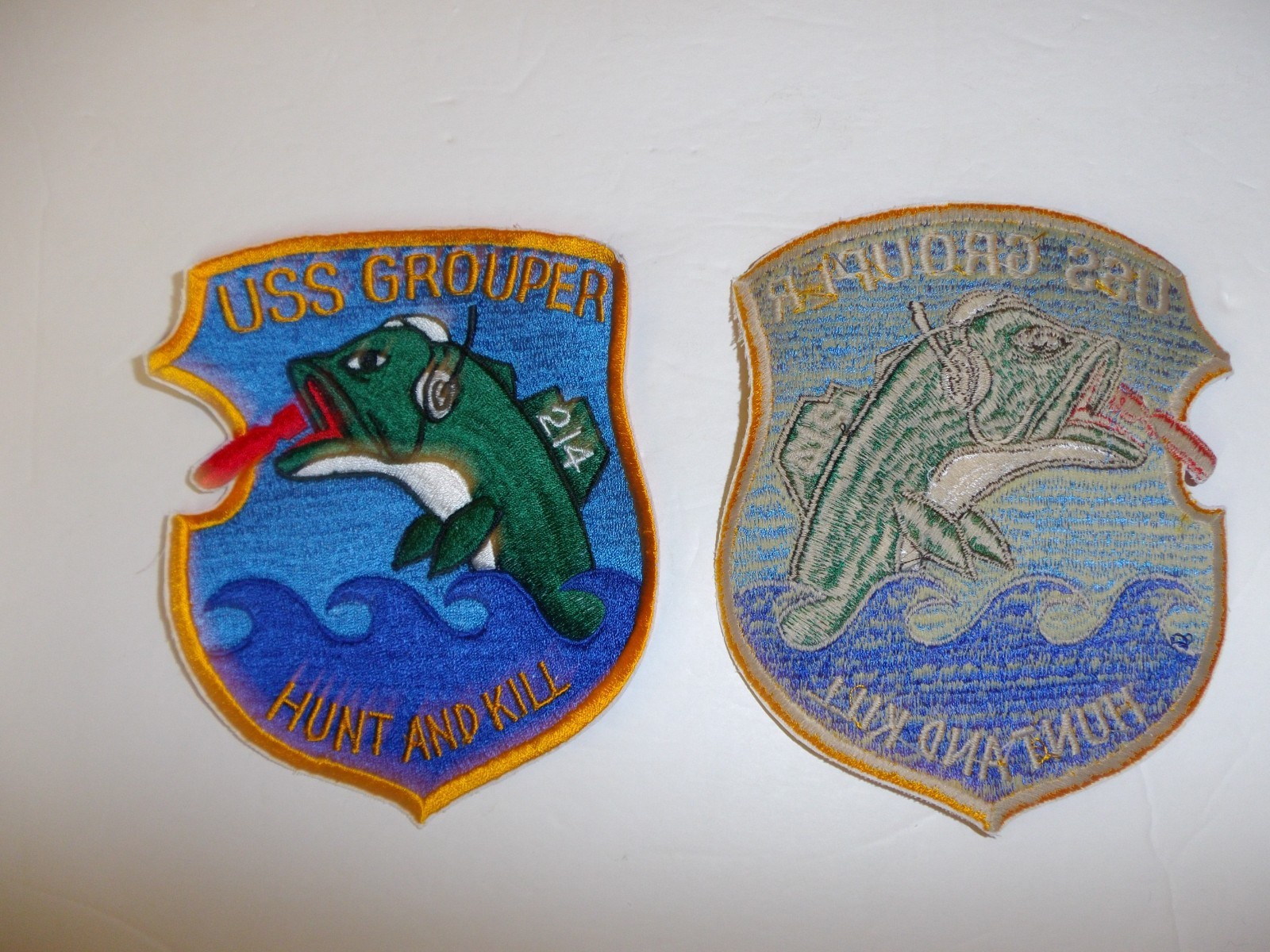 b4754 WW 2 US Navy Submarine Patch USS Grouper SS- 214 Hunt and Kill ...