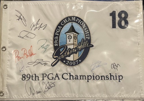 Autographed 89th PGA Championship golf pin flag embroidered | eBay