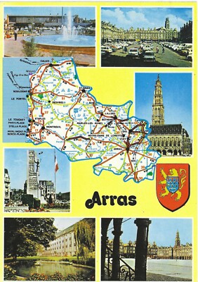 14873 - Postcard showing map and images from Arras | eBay UK