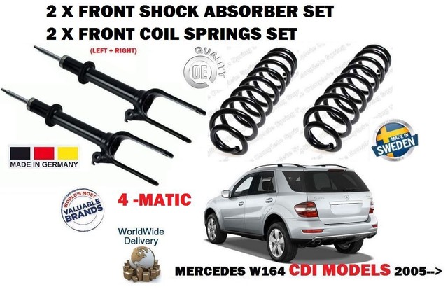 FOR MERCEDES ML320 ML350 CDI 2005-> 2X FRONT SHOCK ABSORBER + 2 COIL ...
