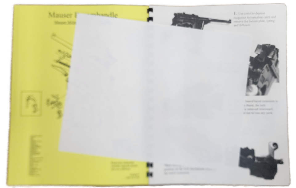 Radocy - Mauser Broomhandle Takedown Guide 6 illustrated pages 8 1/2" x ...