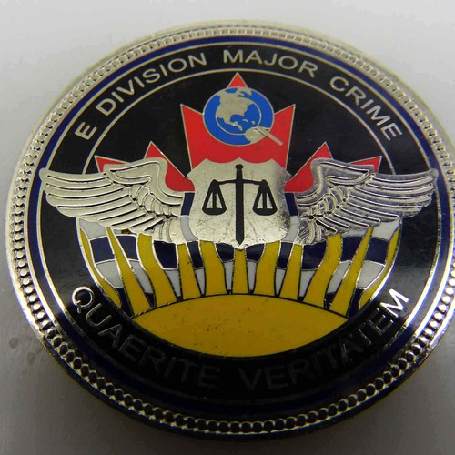 RCMP ROYAL CANADIAN MOUNTED POLICE E DIVISON MAJOR CRIME CHALLENGE COIN ...