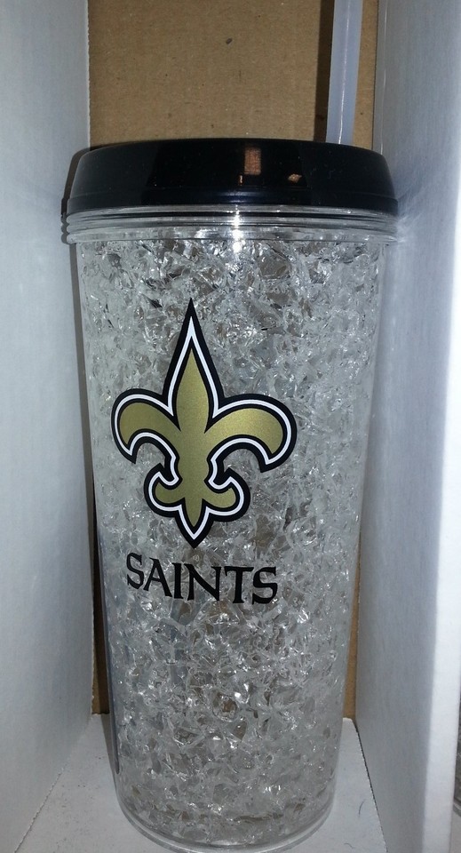 NFL TUMBLER CUP W/ STRAW Freezer Glass 16oz refreezeable CUP=--MANY ...