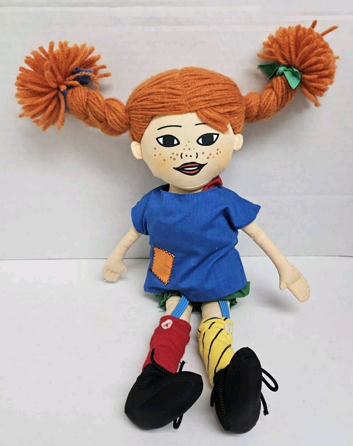 Sweden Soft Toys Pippi Longstocking 12" Red Hair Pigtails Plush Stuffed ...