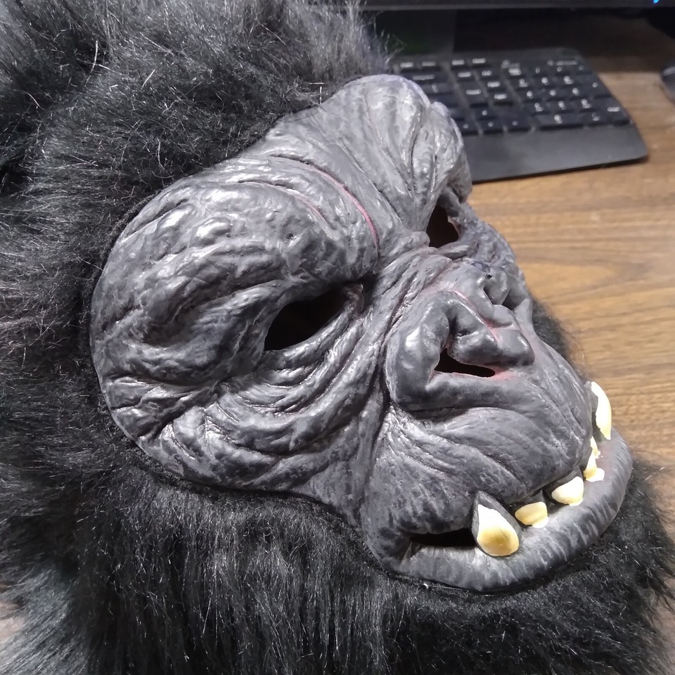 Hairy Gorilla Mask costume monkey head cosplay circus ape plush party ...