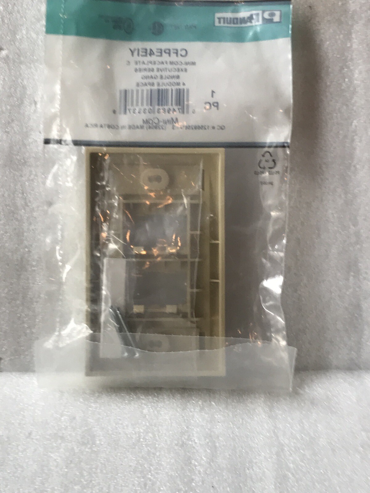 Panduit CFPE4EIY Mini Com Faceplate - 4 position - Electric Ivory | eBay
