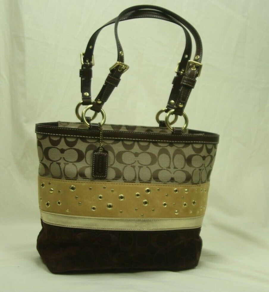Coach Patchwork Collection Brown Leather Suede Tote P… - Gem