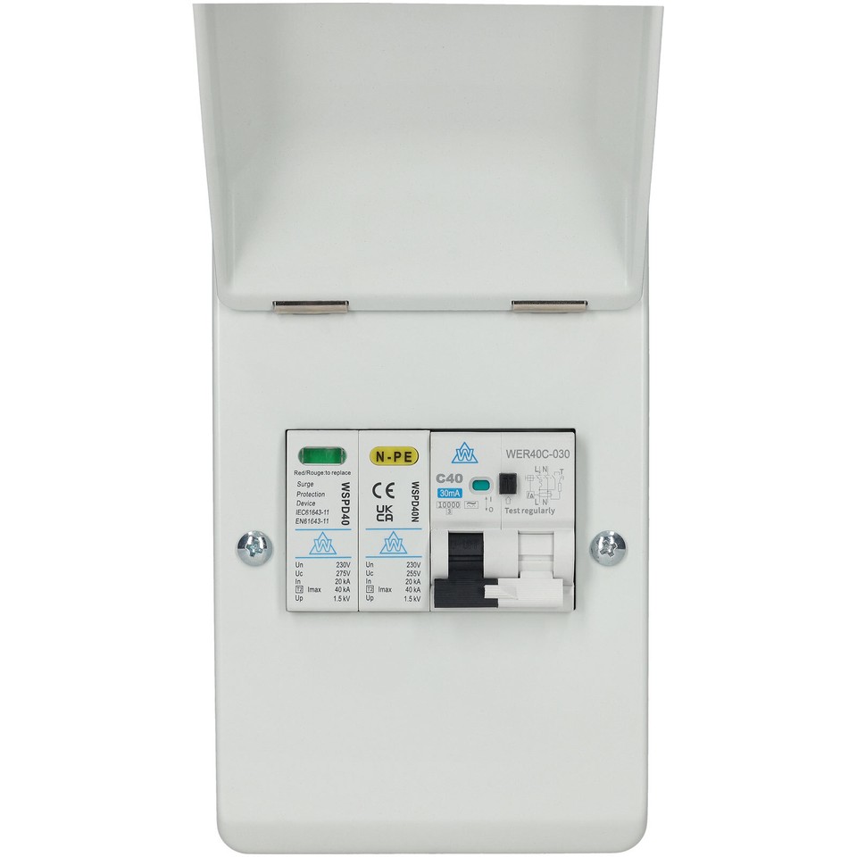 WCED 4 Way Type A 40A C Curve RCBO EV Unit + Surge Protection WMRC40CSP ...