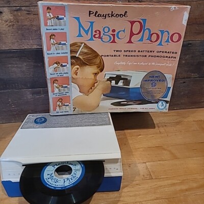 Vintage 1960s Playskool Magic Phono W/ 45 & BOX (Not Working) Record ...