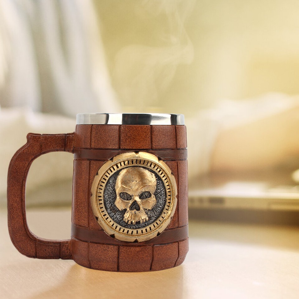 600 ML Insulated Skull Water Cup Camping Mug Picnic Utensils Travel ...