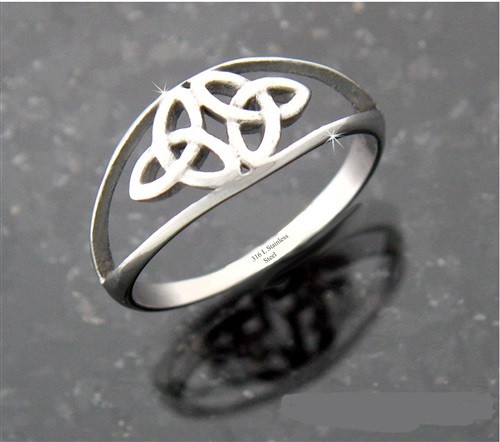 Stainless Steel Celtic Double Trinity Knot Ring SZ 5-10 | eBay