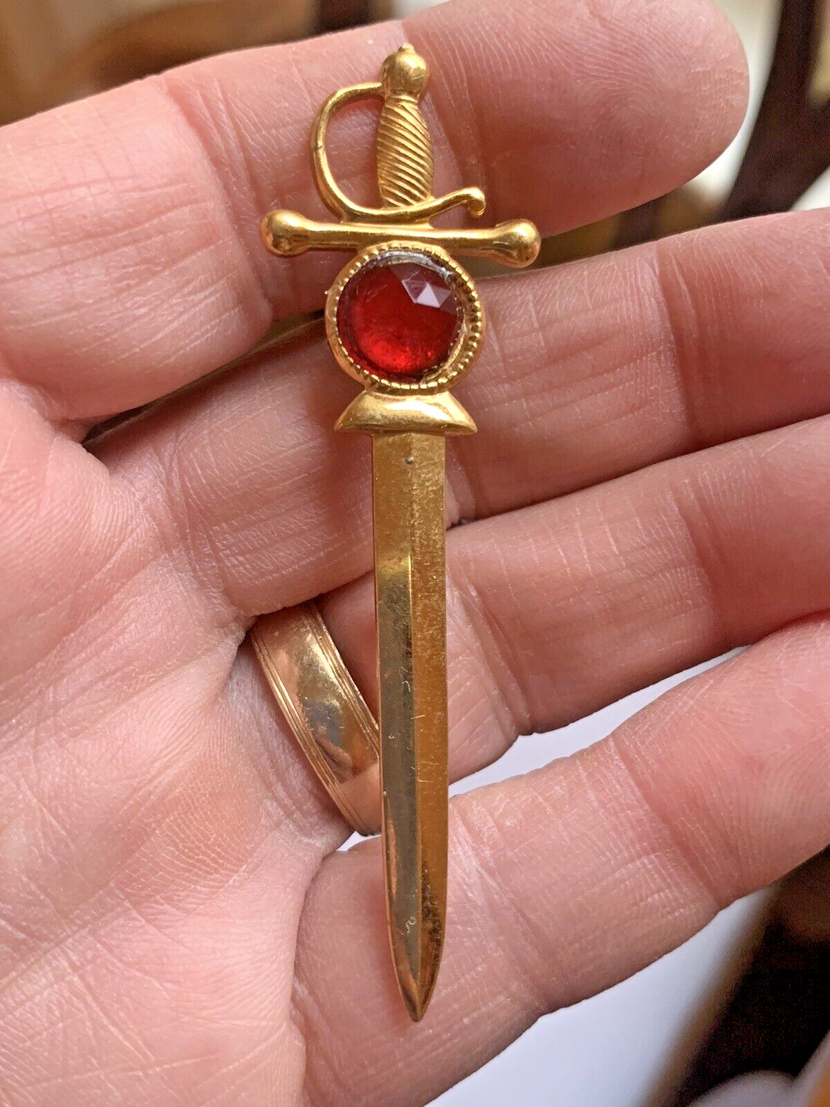 Rare Vintage Sword Brooch 1960’s - Gem