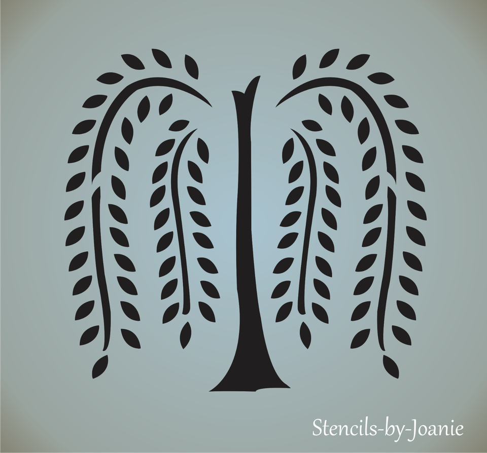 2 pc Willow Tree STENCIL Folk Art Prim Country Home DIY Overlay Art ...