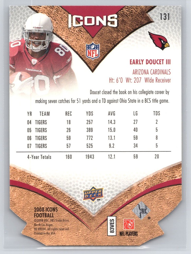 2008 Upper Deck Icons #131 Early Doucet III Silver Die Cut #/150 ...