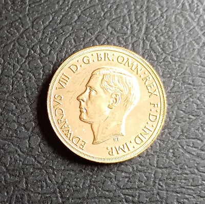 Retro Edward VIII 1937 Pattern Sovereign. 22 mm Diameter. Souvenir Gap ...
