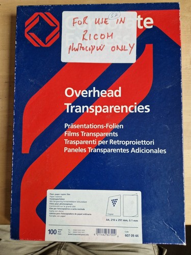 Corporate Express A4 Overhead Projector Transparency Films - OHP Sheets ...
