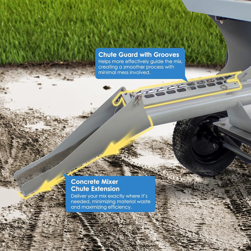 Concrete Mixer Chute Extension Compatible with Mud Mixer MMXR-3221, 18 ...