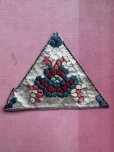 Antique 1920s Egyptian Revival silver embroidered pyramid dress patch ...